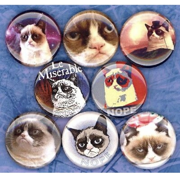 Accessories | Grumpy Cat Buttons Badge Pins Set Of 8 | Poshmark